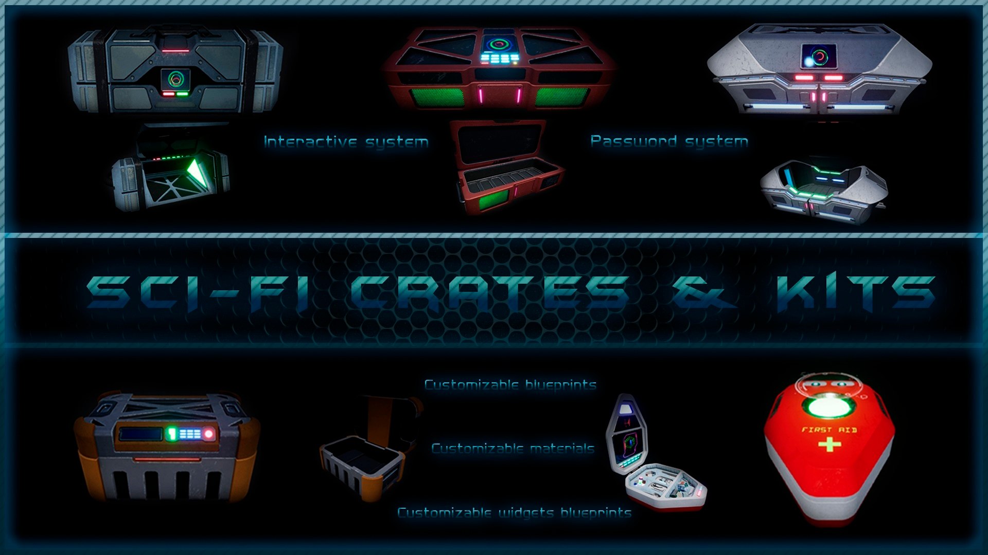 SCI-FI Med Kit Crate With A Variety Of Medical Kits 3D Model ...