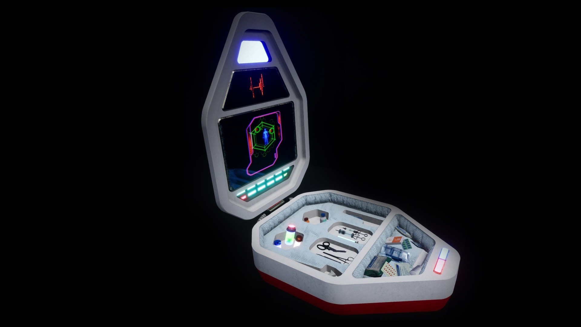 SCI-FI Med Kit Crate With A Variety Of Medical Kits 3D Model ...