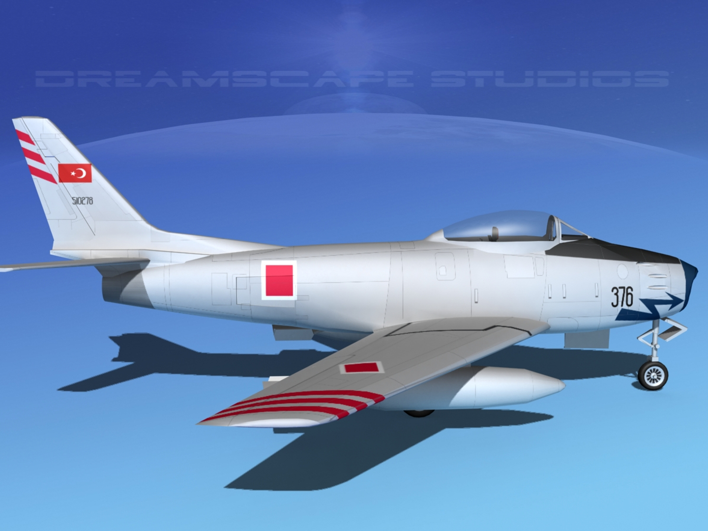 north american f-86 sabre 3d max