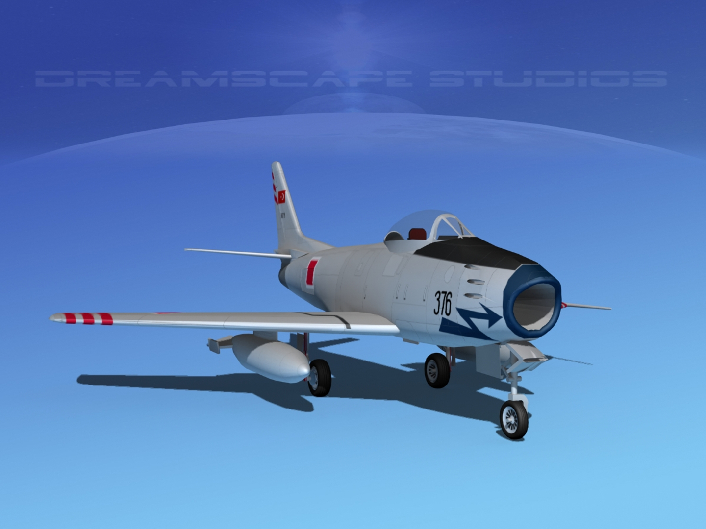 north american f-86 sabre 3d max