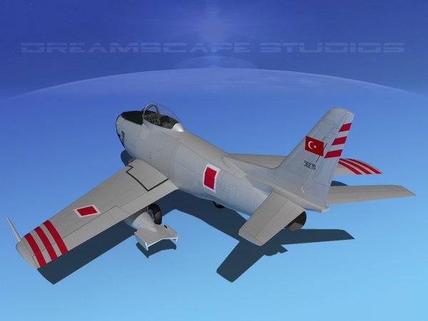 north american f-86 sabre 3d max