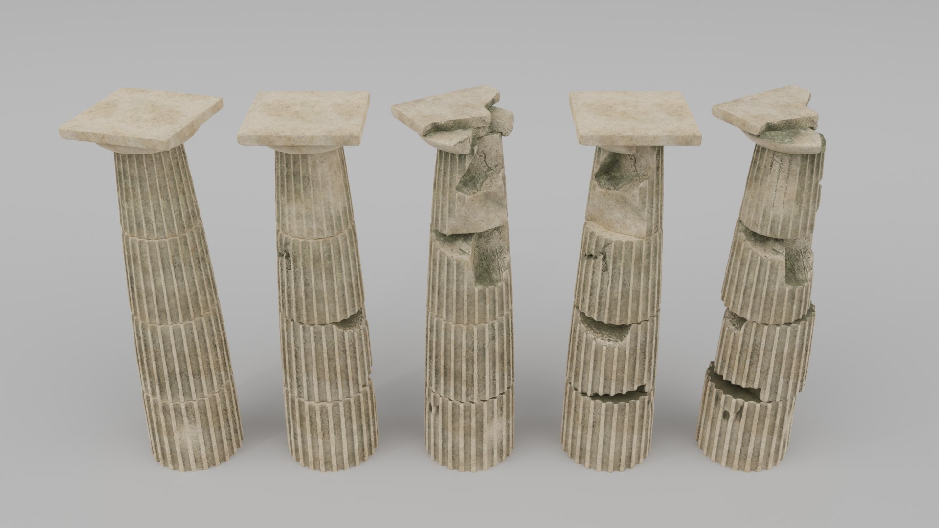 3D Doric Column Set 3D Model - TurboSquid 2118697