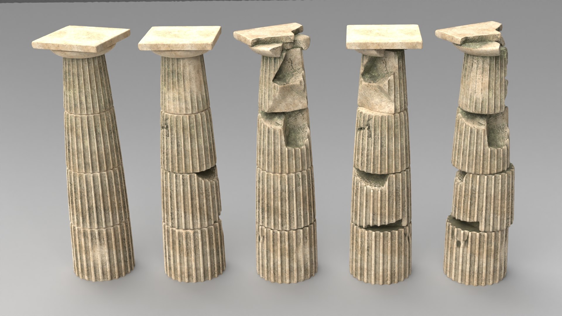 3D Doric Column Set 3D Model - TurboSquid 2118697