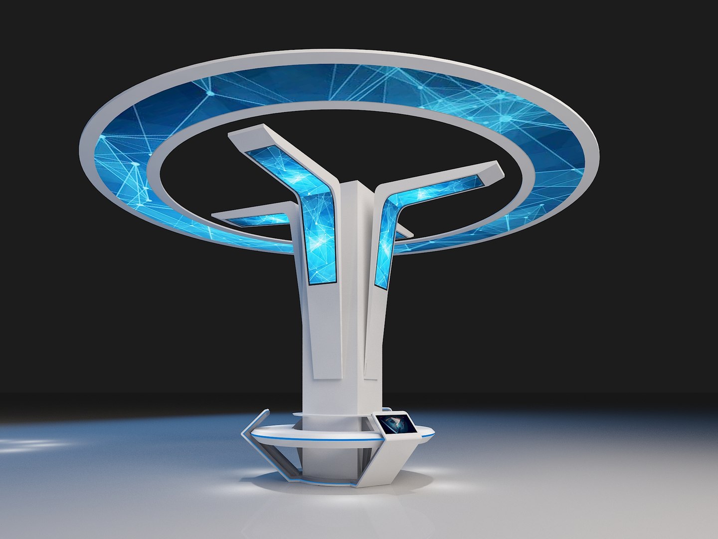 3D High-Tech Future Exhibition Hall Exhibition Booth Island Main Booth ...