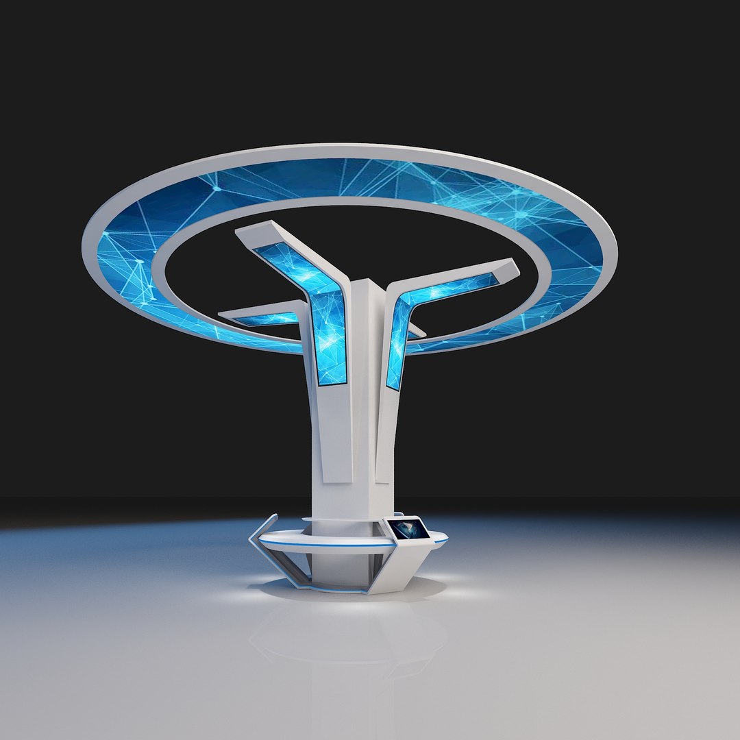 3D High-Tech Future Exhibition Hall Exhibition Booth Island Main Booth ...