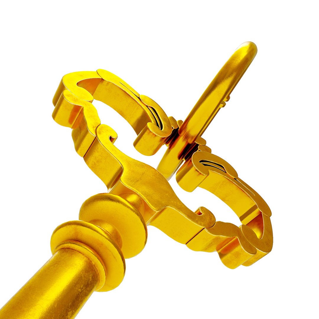 3D Skeleton key with gold metal 3d model model - TurboSquid 1976950