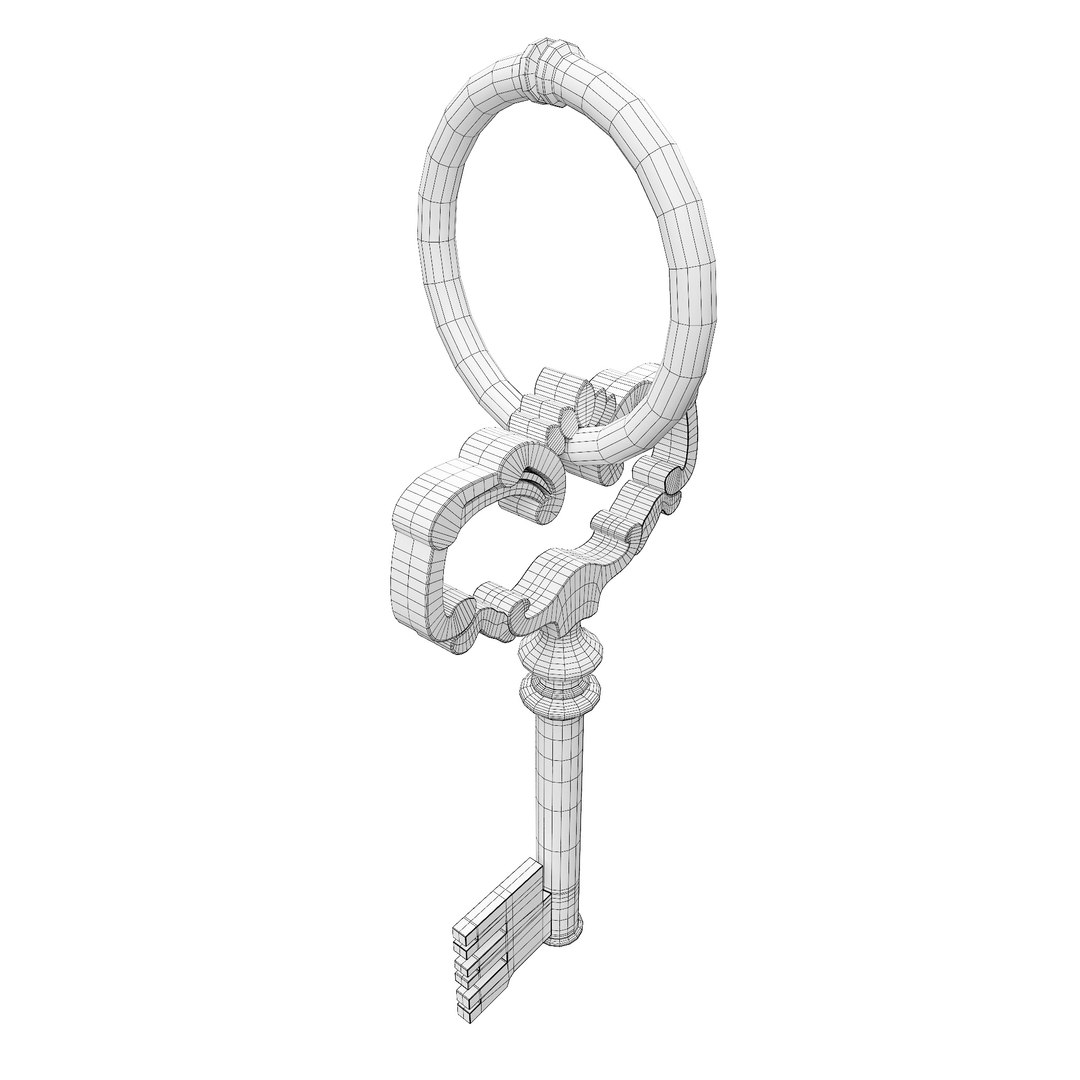 3D Skeleton key with gold metal 3d model model - TurboSquid 1976950