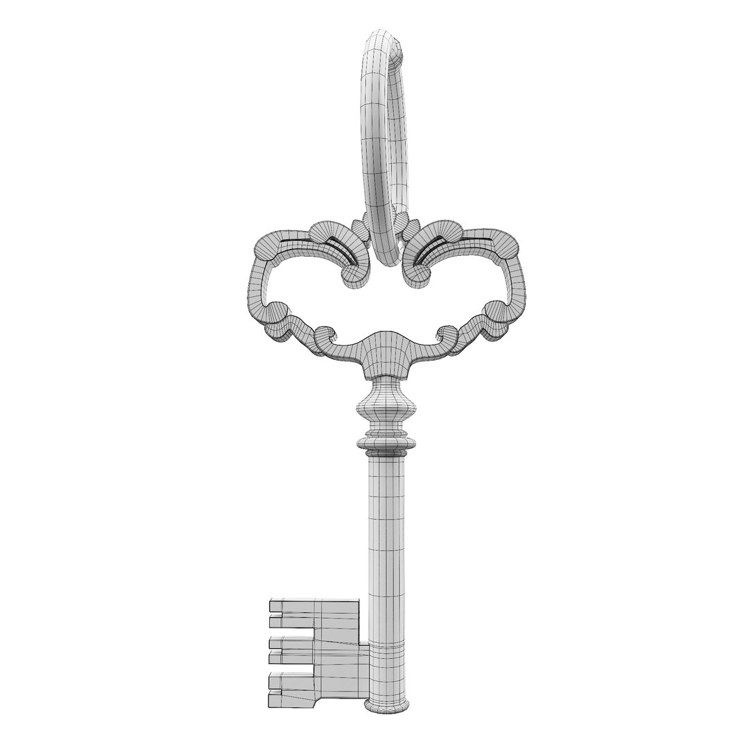 3D Skeleton key with gold metal 3d model model - TurboSquid 1976950
