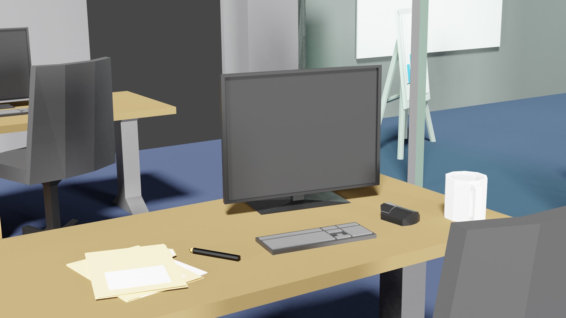 3D Office Scene Model - TurboSquid 1690650