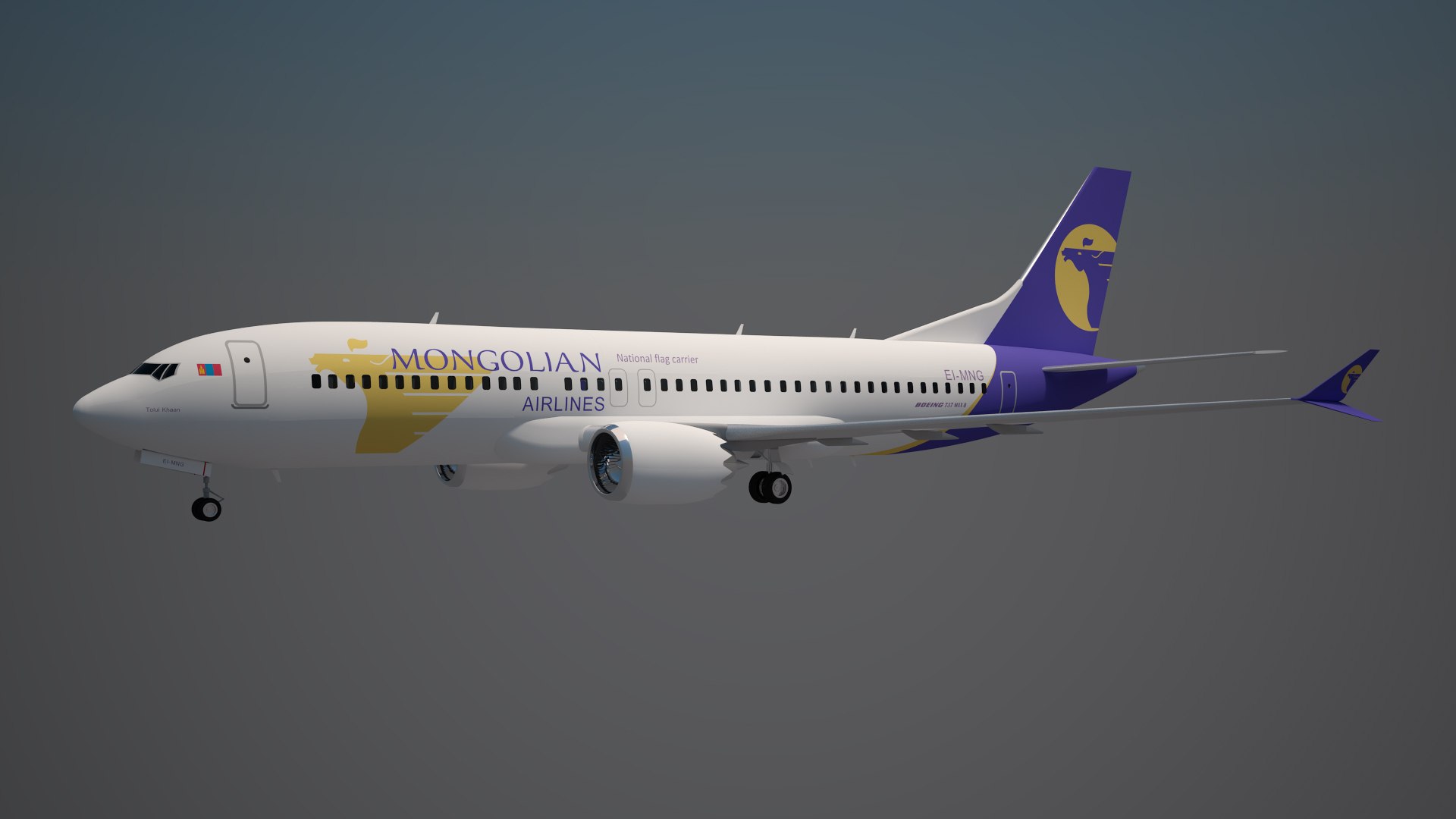 3D Mongolian Airlines Boeing 737 Max 8 Model - TurboSquid 1976237