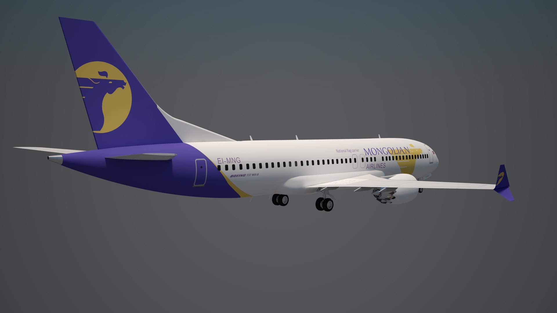 3D Mongolian Airlines Boeing 737 Max 8 Model - TurboSquid 1976237