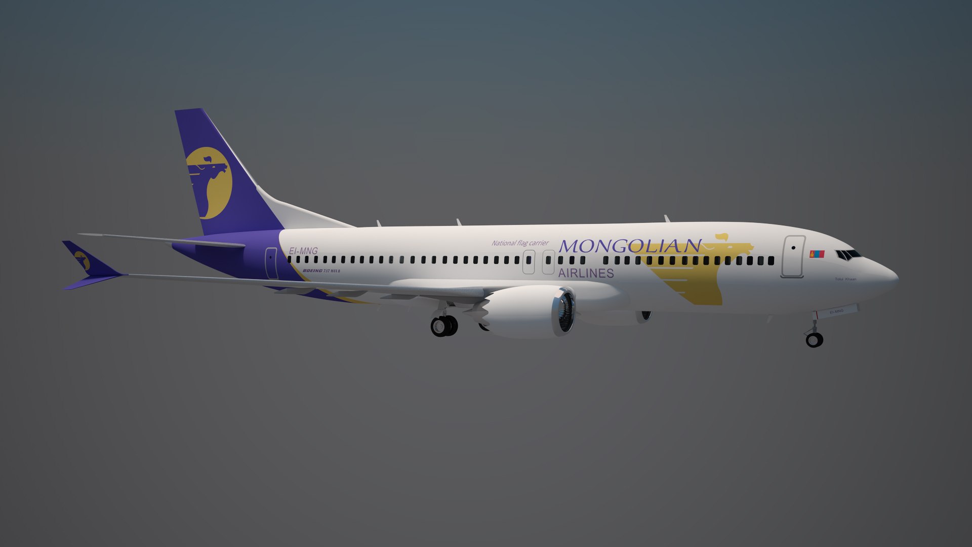 3D Mongolian Airlines Boeing 737 Max 8 Model - TurboSquid 1976237