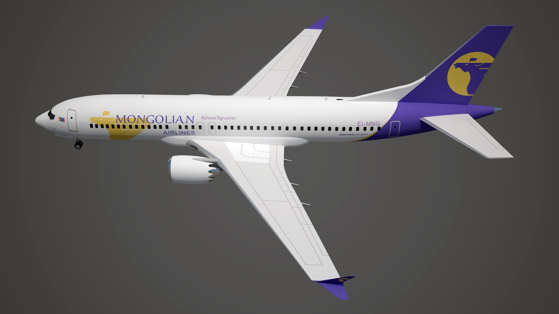 3D Mongolian Airlines Boeing 737 Max 8 Model - TurboSquid 1976237