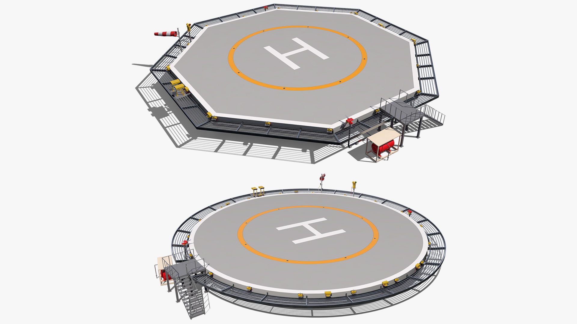 3D Heliports Collection 1 Model - TurboSquid 2162518
