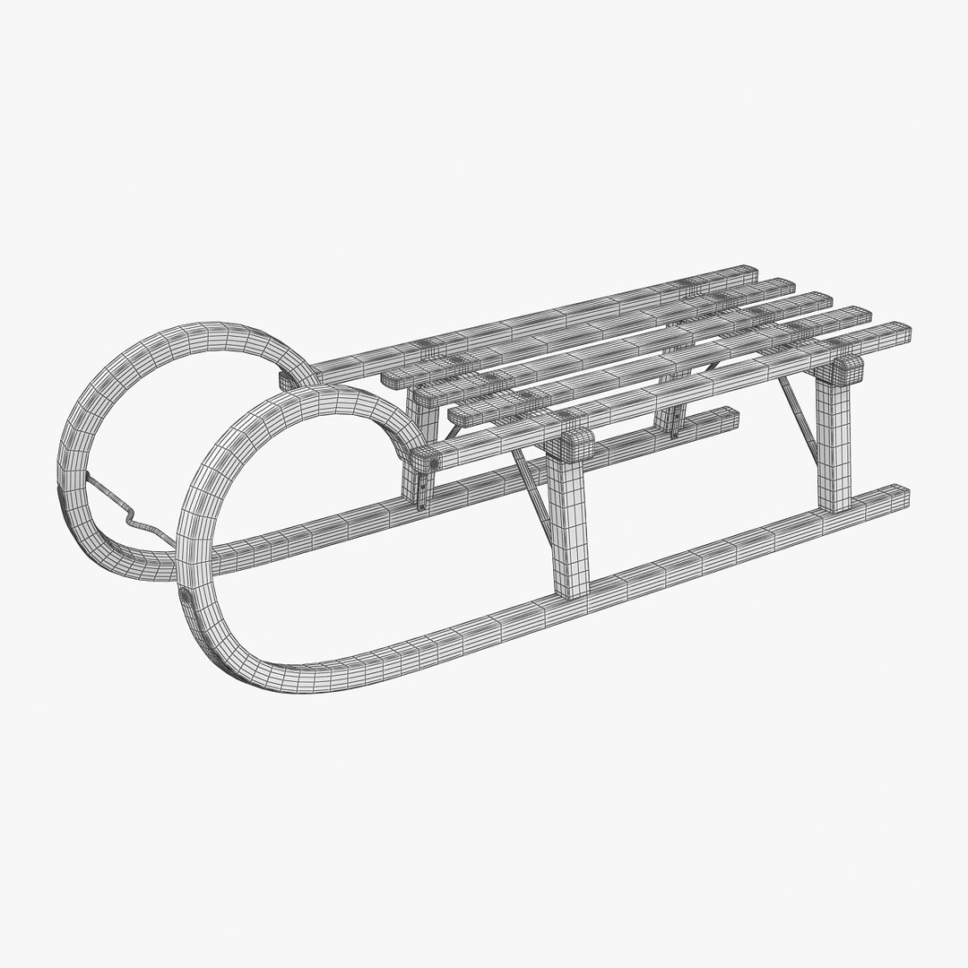 3d wooden sledge