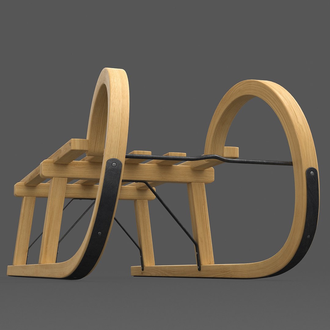 3d wooden sledge