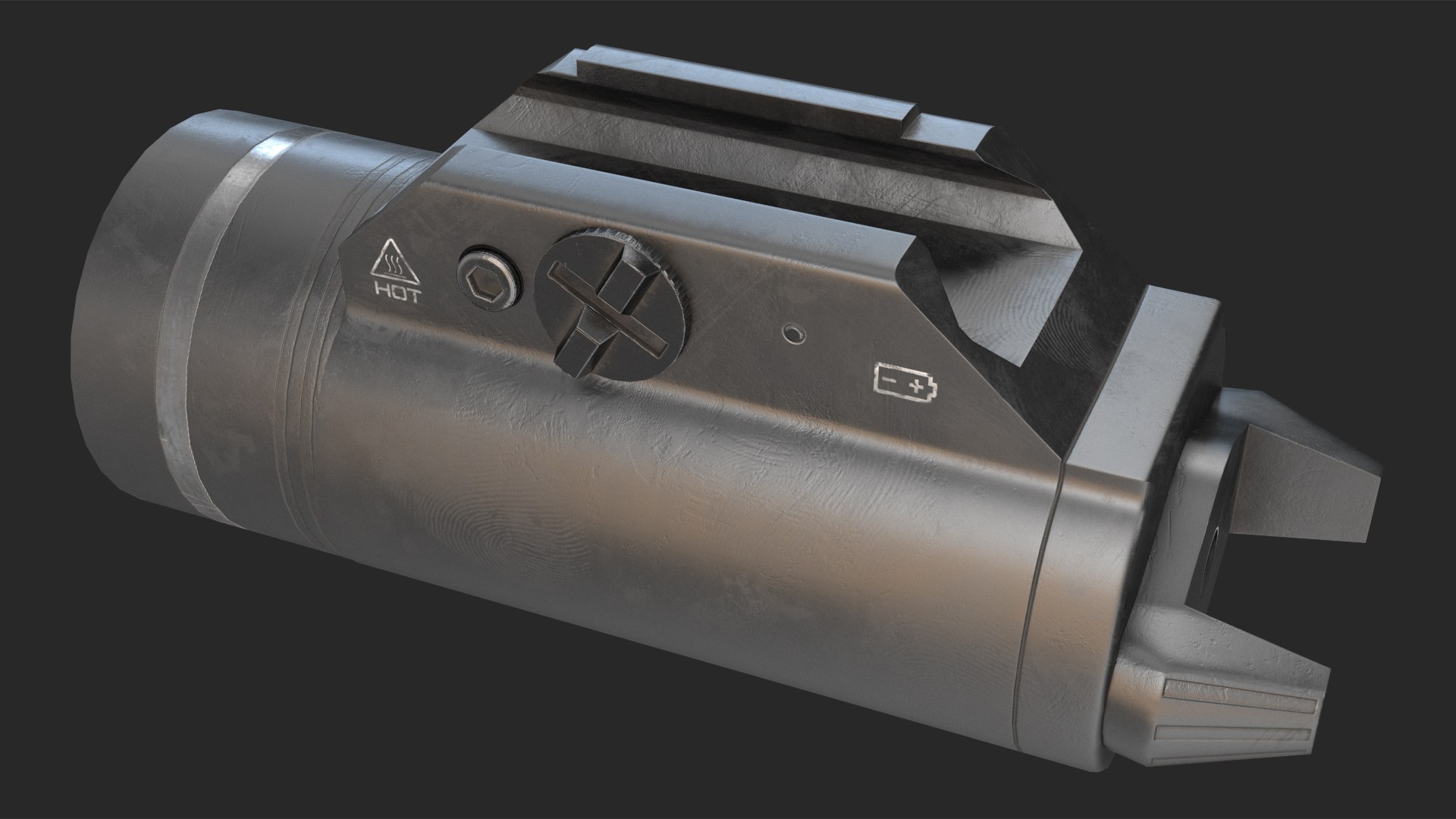 Underbarrel Flashlight Game Weapon Attachment 3D - TurboSquid 2131764