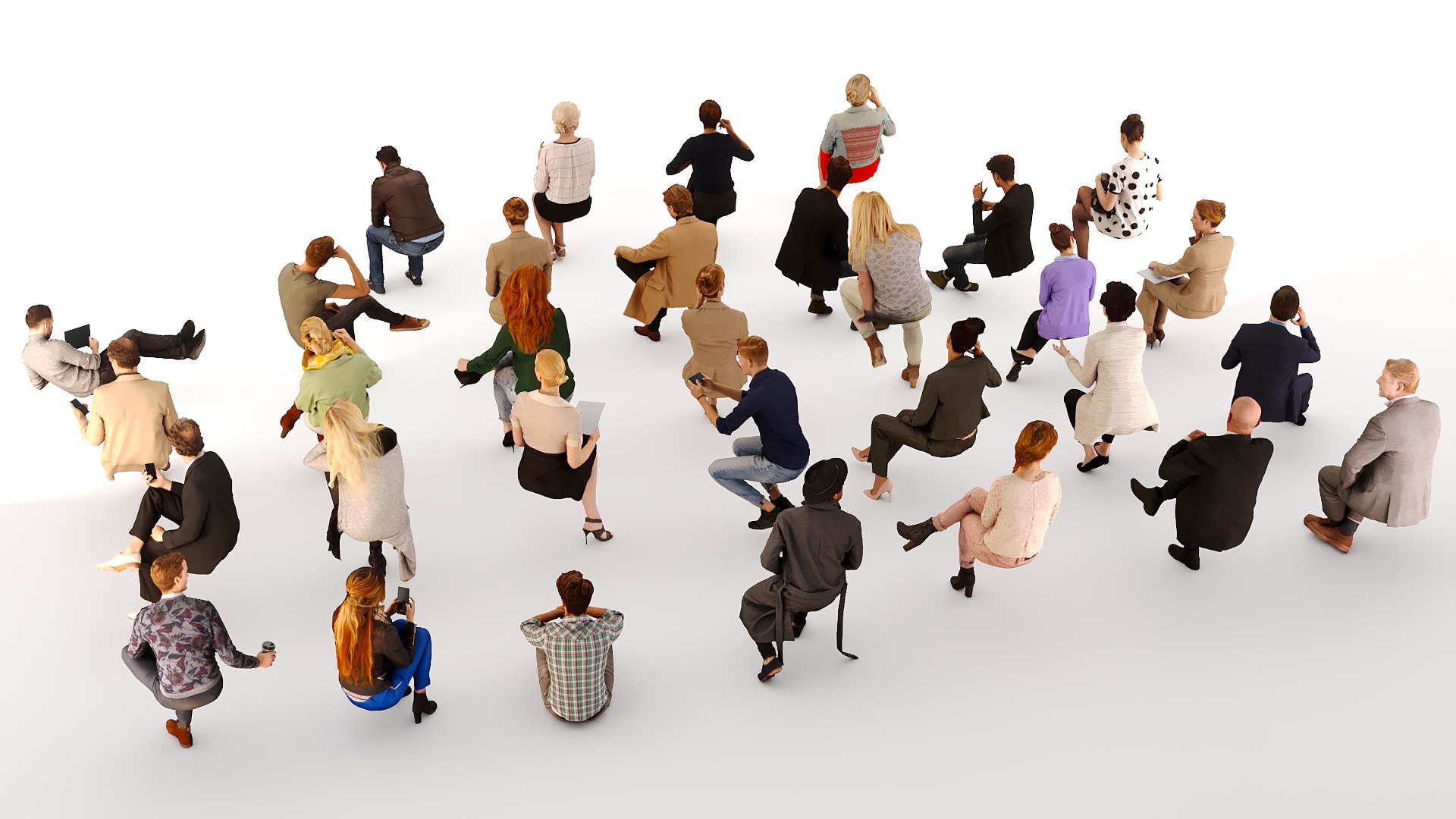 Sitting People 02 Model - TurboSquid 2384219