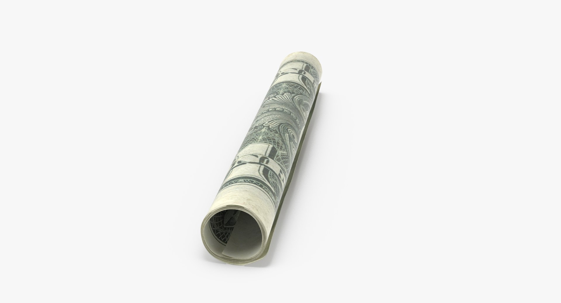 Single Tightly Rolled Dollar 3D Model | 1146304 | TurboSquid