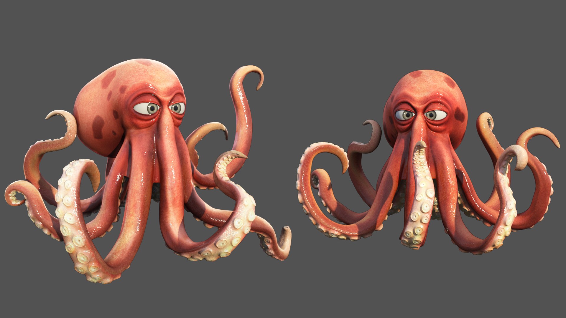 3D Cartoon Octopus - TurboSquid 2056065
