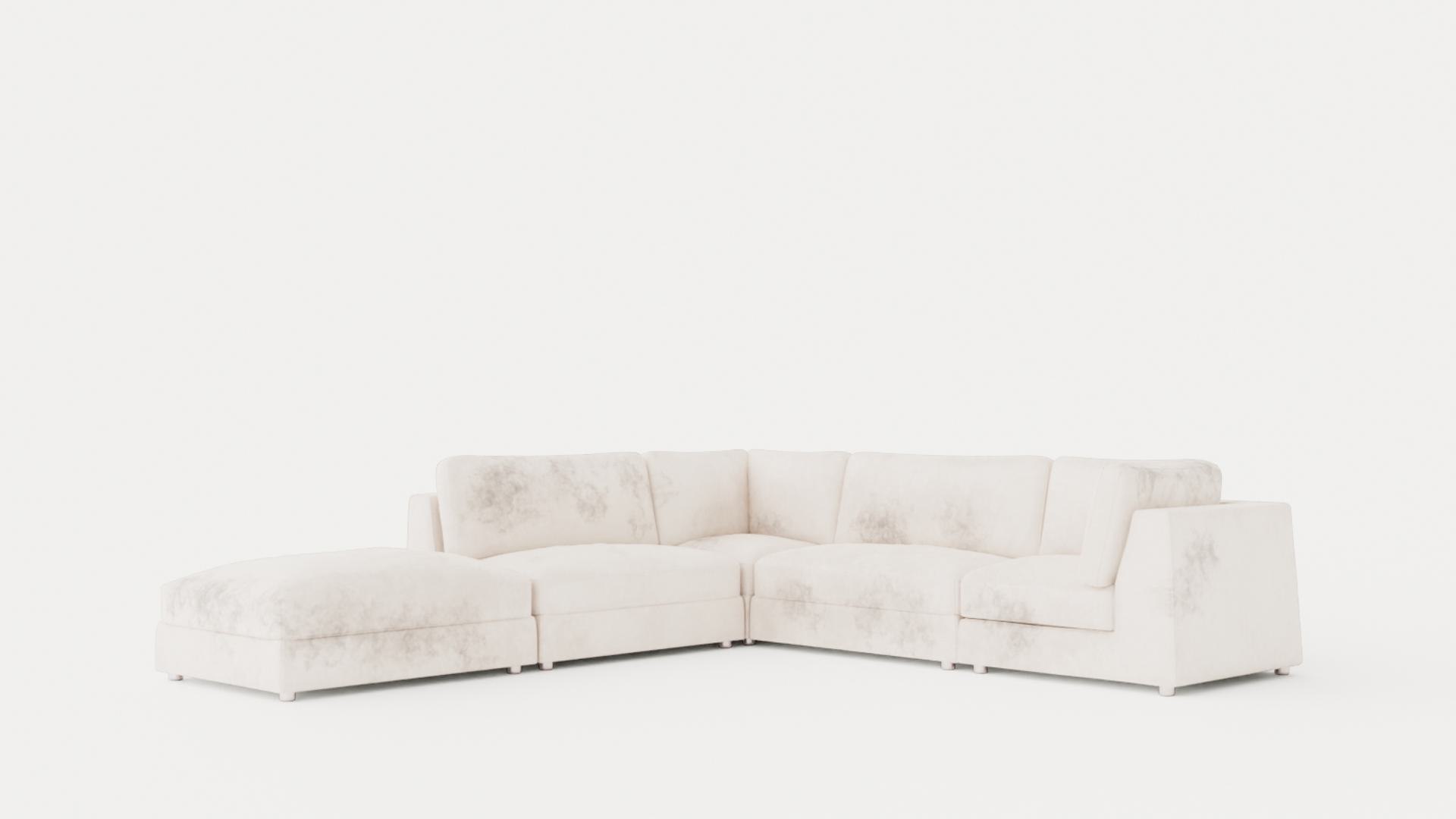 Rug Velvet Sofa With Chaise Lounge Reversible 3D Model - TurboSquid 2232081