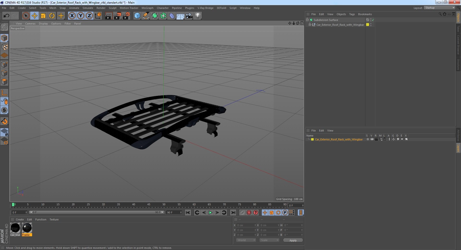 3D car exterior roof rack - TurboSquid 1642373