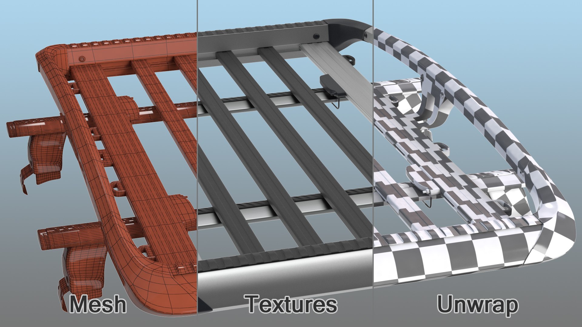 3D car exterior roof rack - TurboSquid 1642373