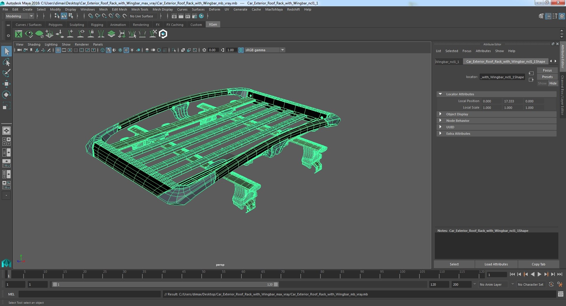 3D car exterior roof rack - TurboSquid 1642373