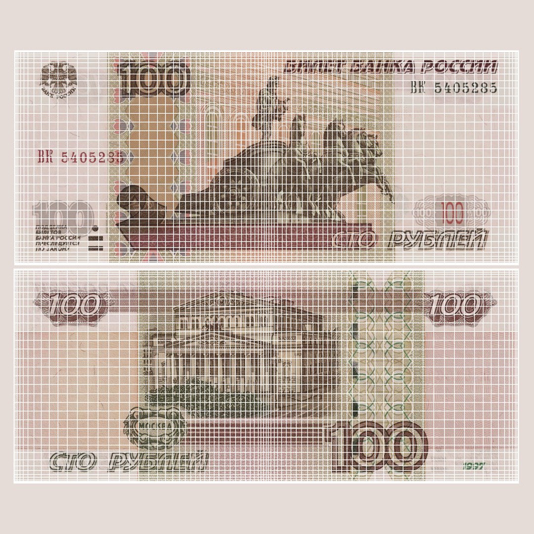 3d model 100 ruble note pack
