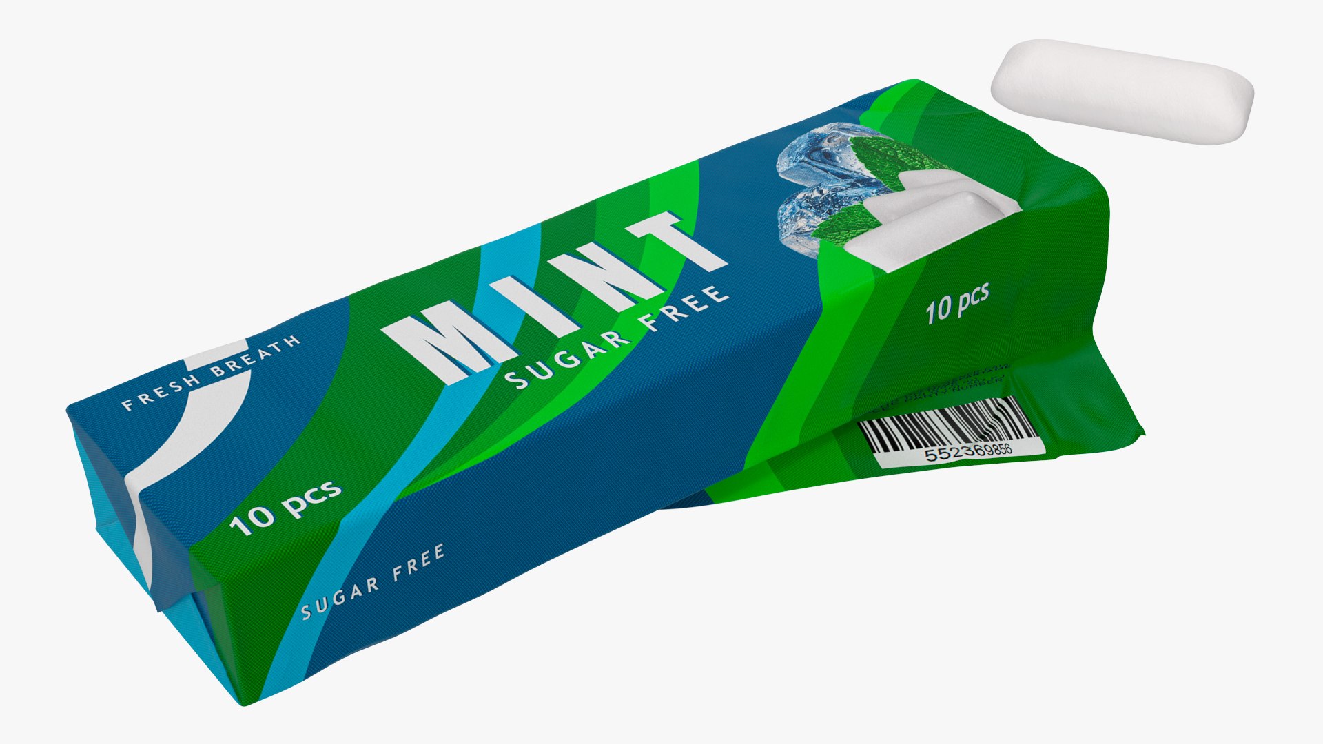 3D Chewing Gum Package Open with Pads model - TurboSquid 2044933