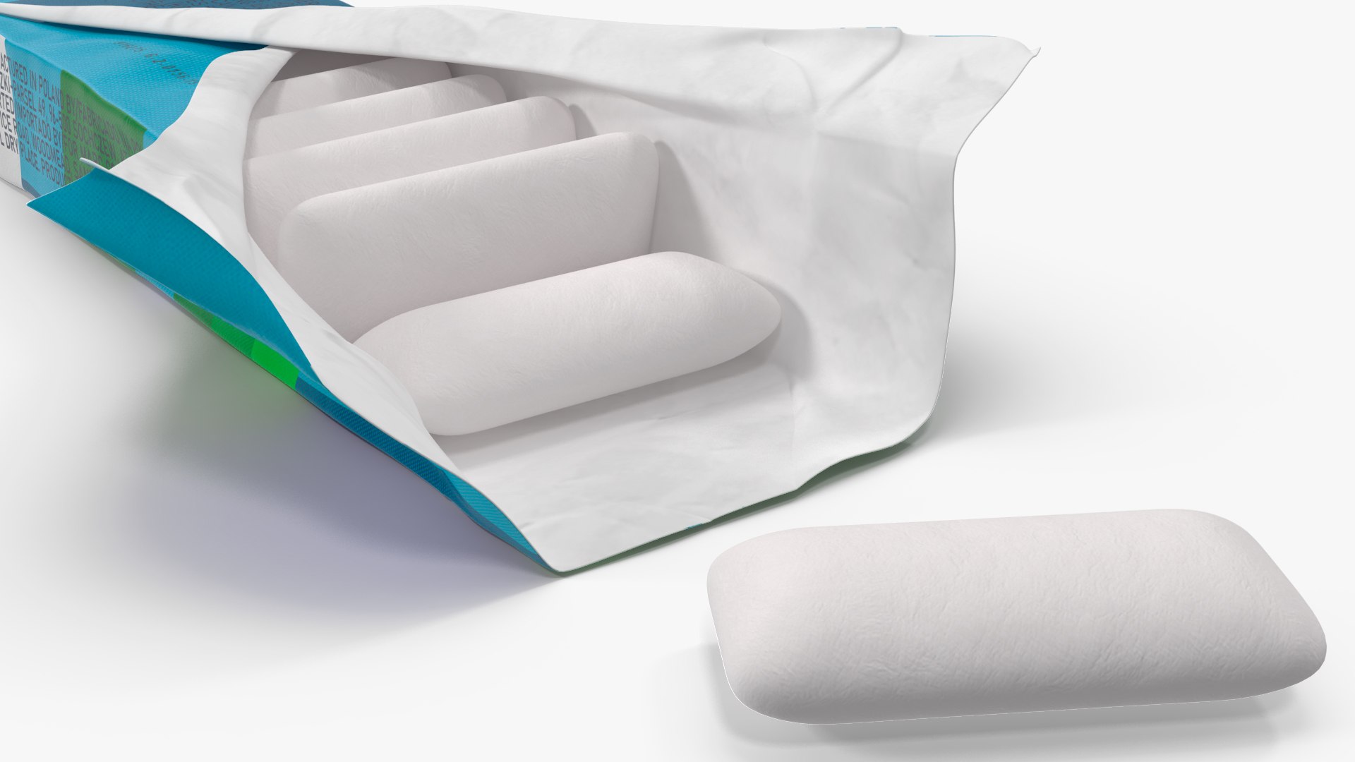 3D Chewing Gum Package Open with Pads model - TurboSquid 2044933