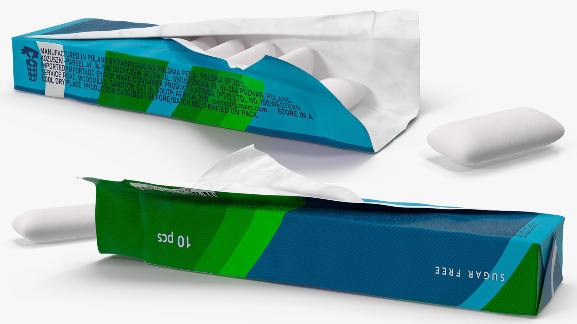 3D Chewing Gum Package Open with Pads model - TurboSquid 2044933