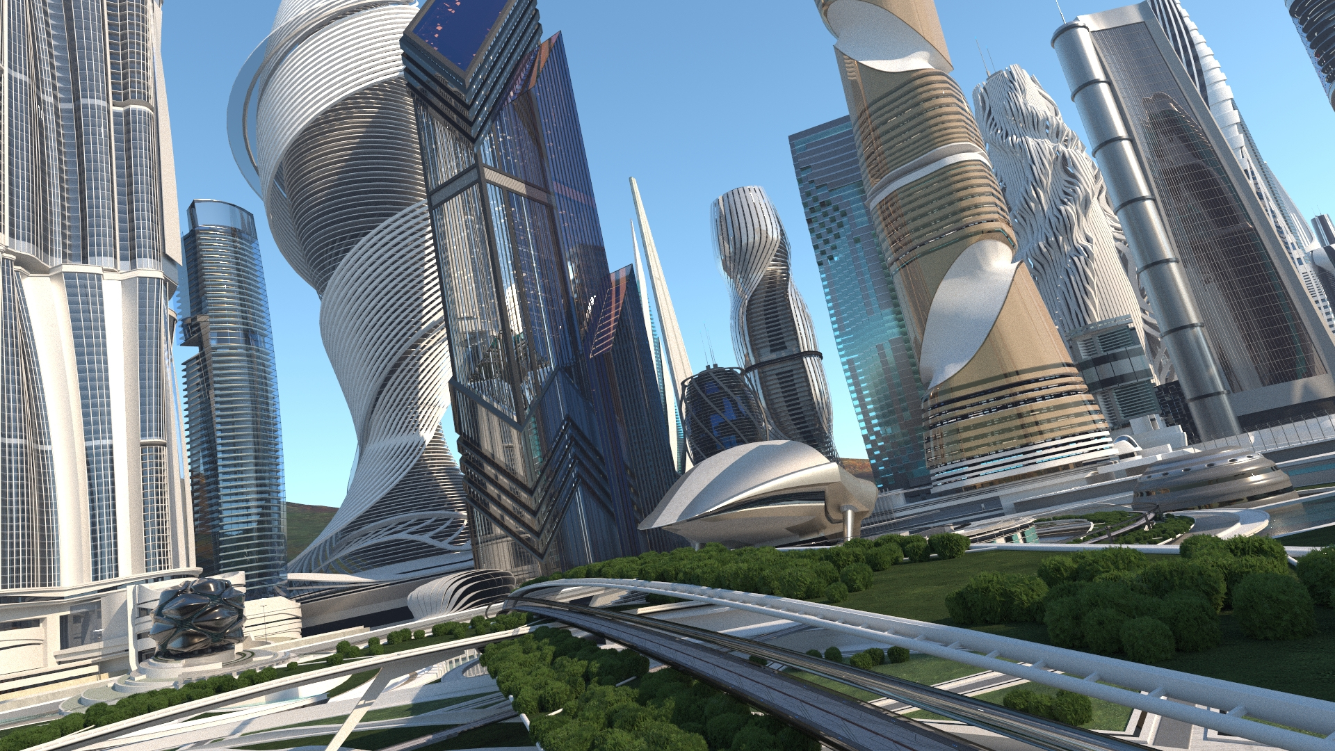 3D future city - TurboSquid 1693279