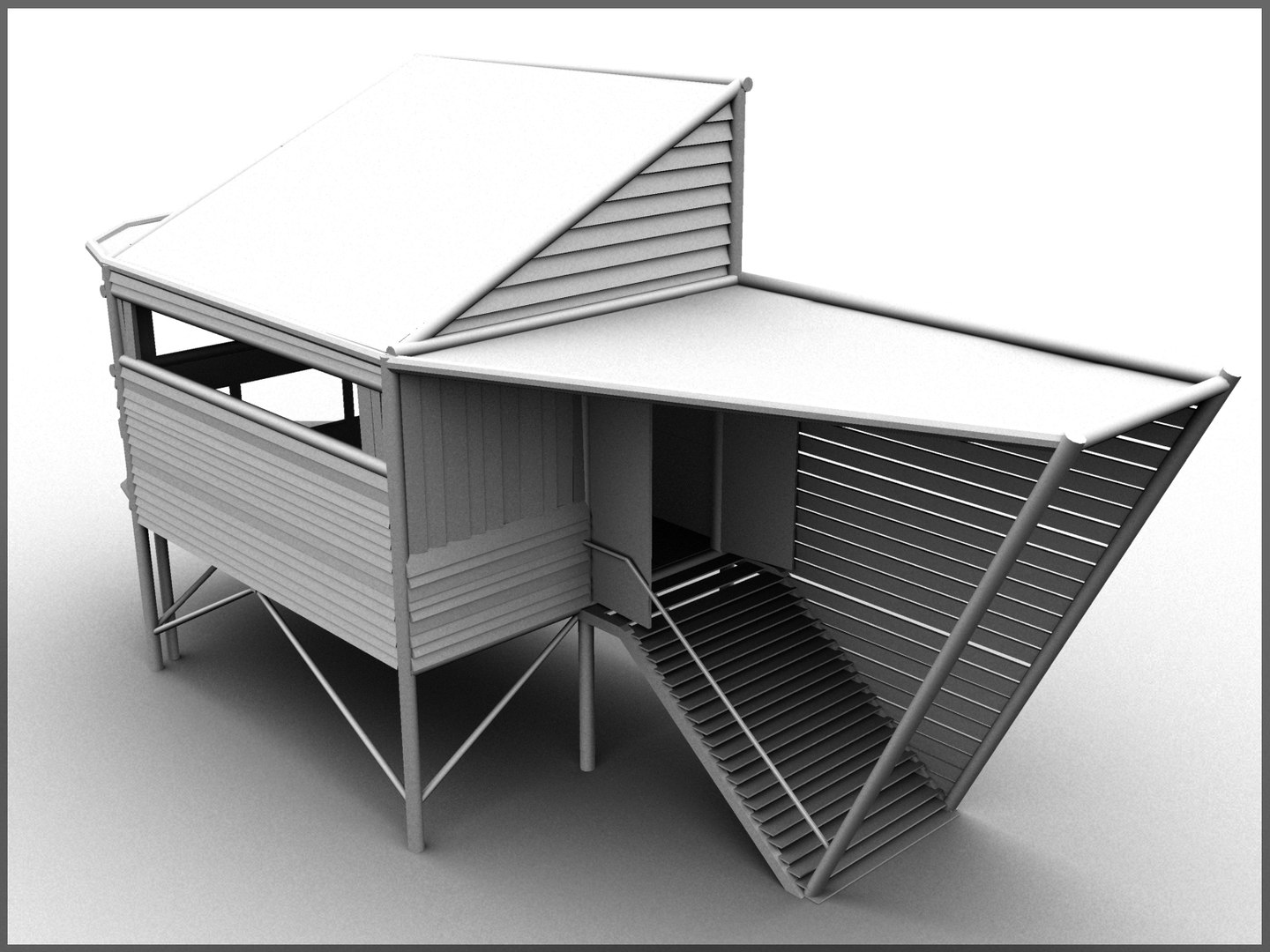 Shack Modelled 3d Model