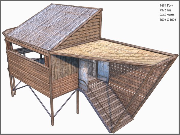 shack modelled 3d model