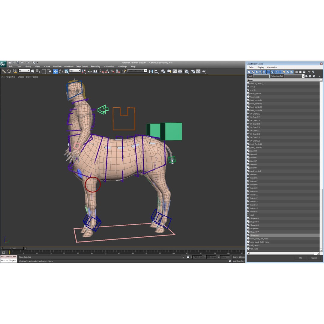 3d model centaur rigged