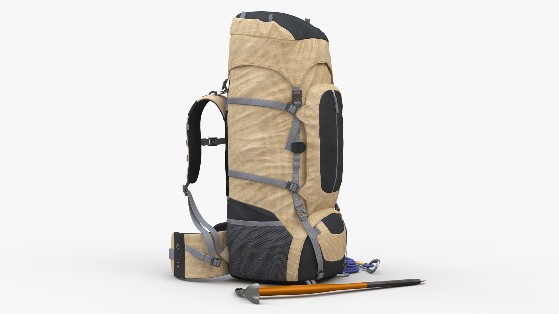 3D Hiking Backpack Rope With Ice Axe - TurboSquid 2342544