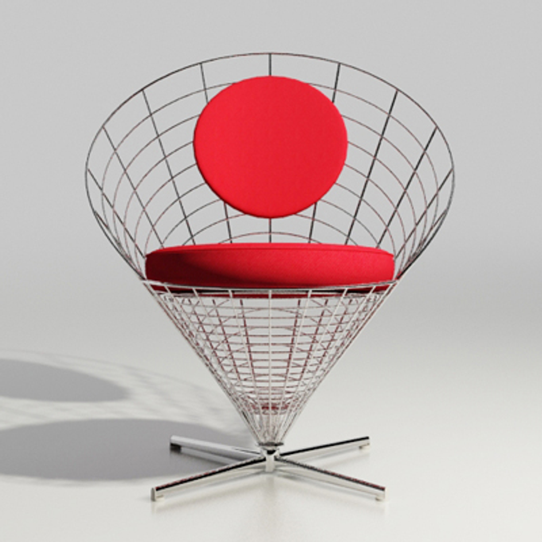 3ds max wire cone chair