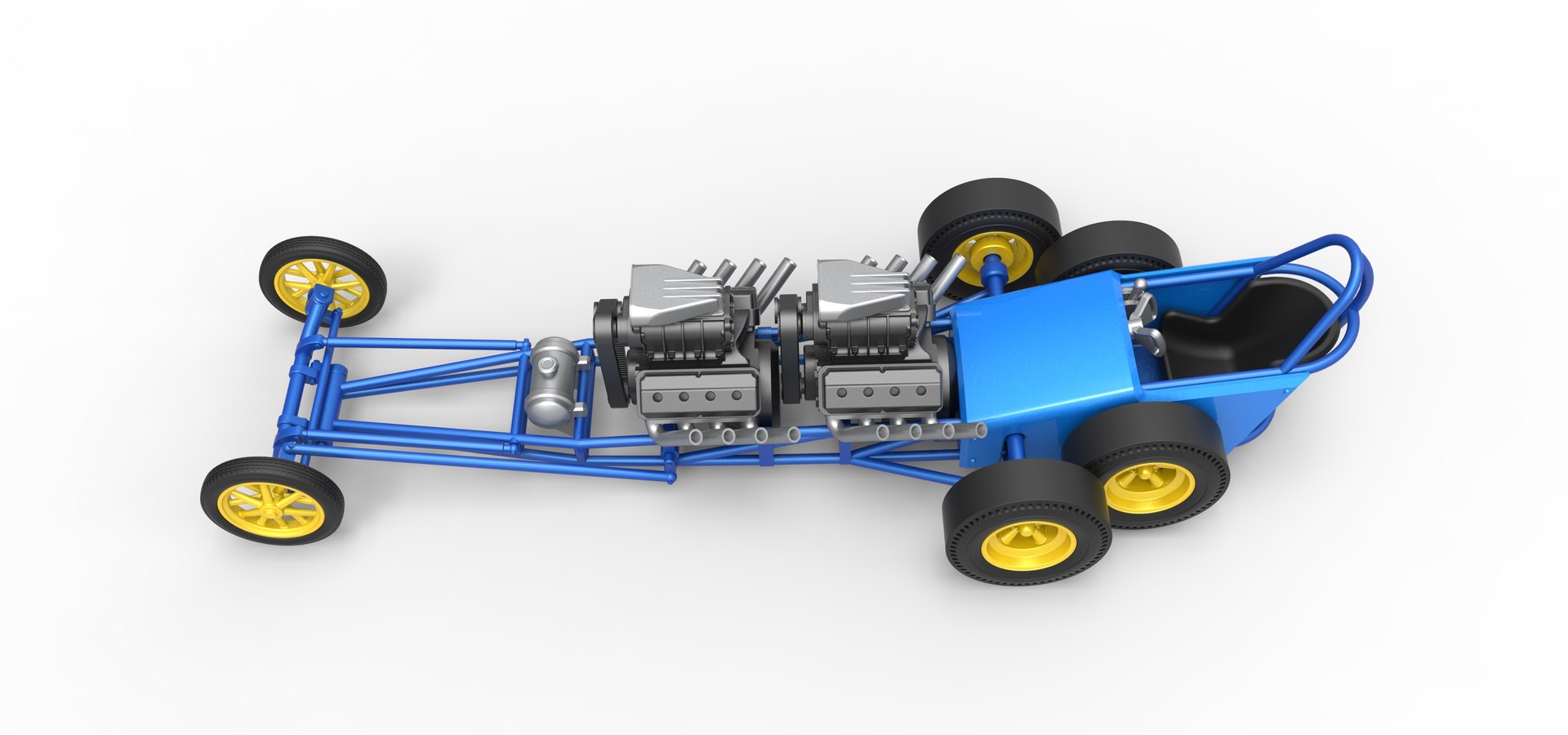 Diecast Front Engine Old School 6 Wheeled Dragster Version 2 Scale 1 To ...