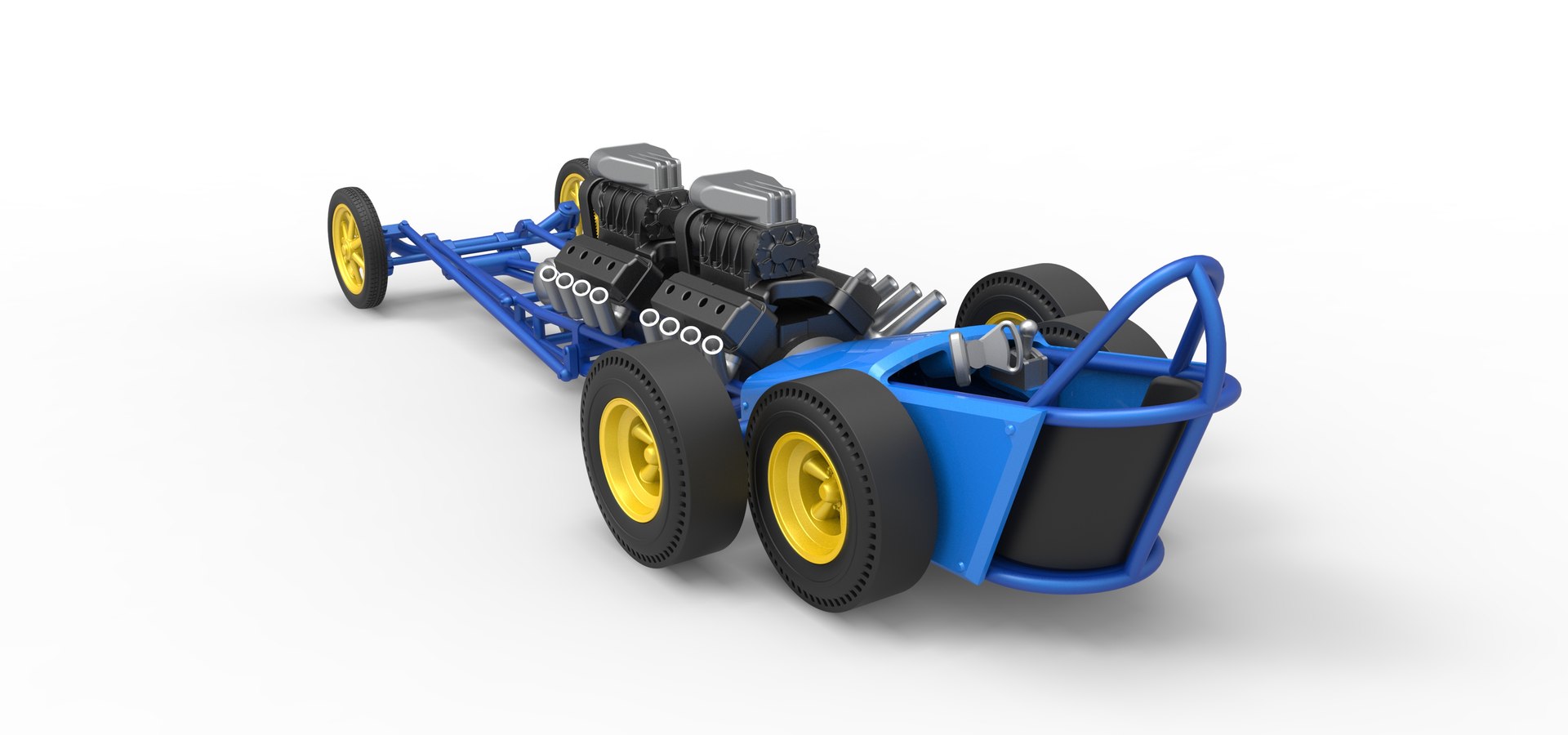 Diecast Front Engine Old School 6 Wheeled Dragster Version 2 Scale 1 To ...