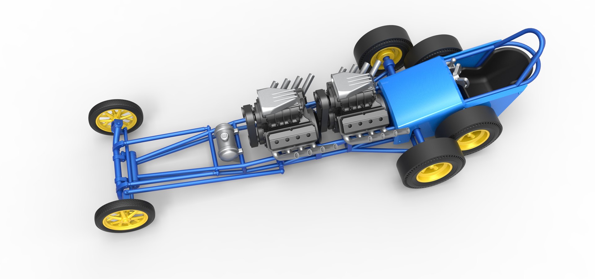 Diecast Front Engine Old School 6 Wheeled Dragster Version 2 Scale 1 To ...