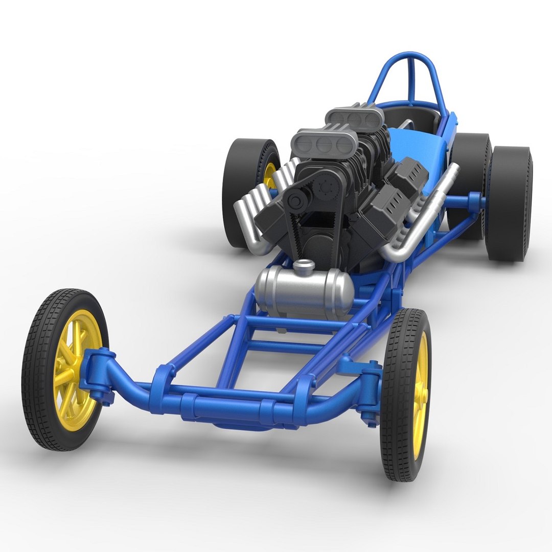 Diecast Front engine old school 6 wheeled dragster Version 2 Scale 1 to ...