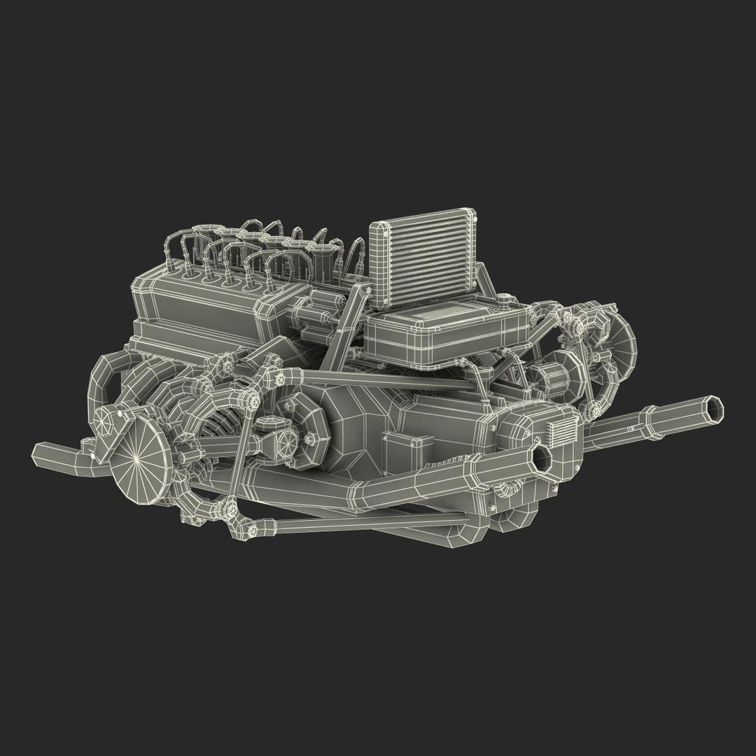3ds Max Racing Car Engine