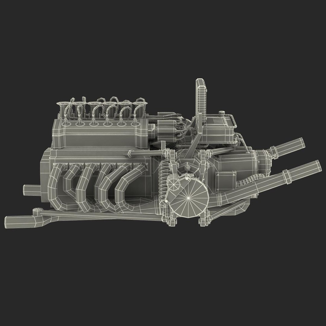 3ds Max Racing Car Engine