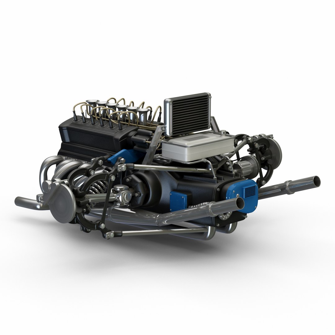 3ds Max Racing Car Engine