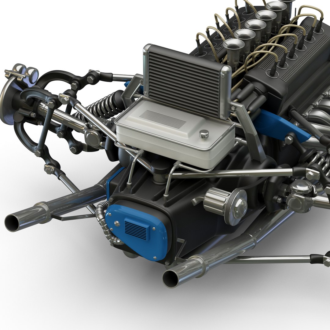 3ds Max Racing Car Engine