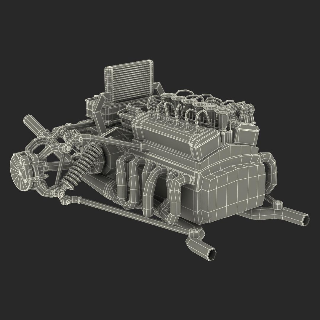 3ds Max Racing Car Engine