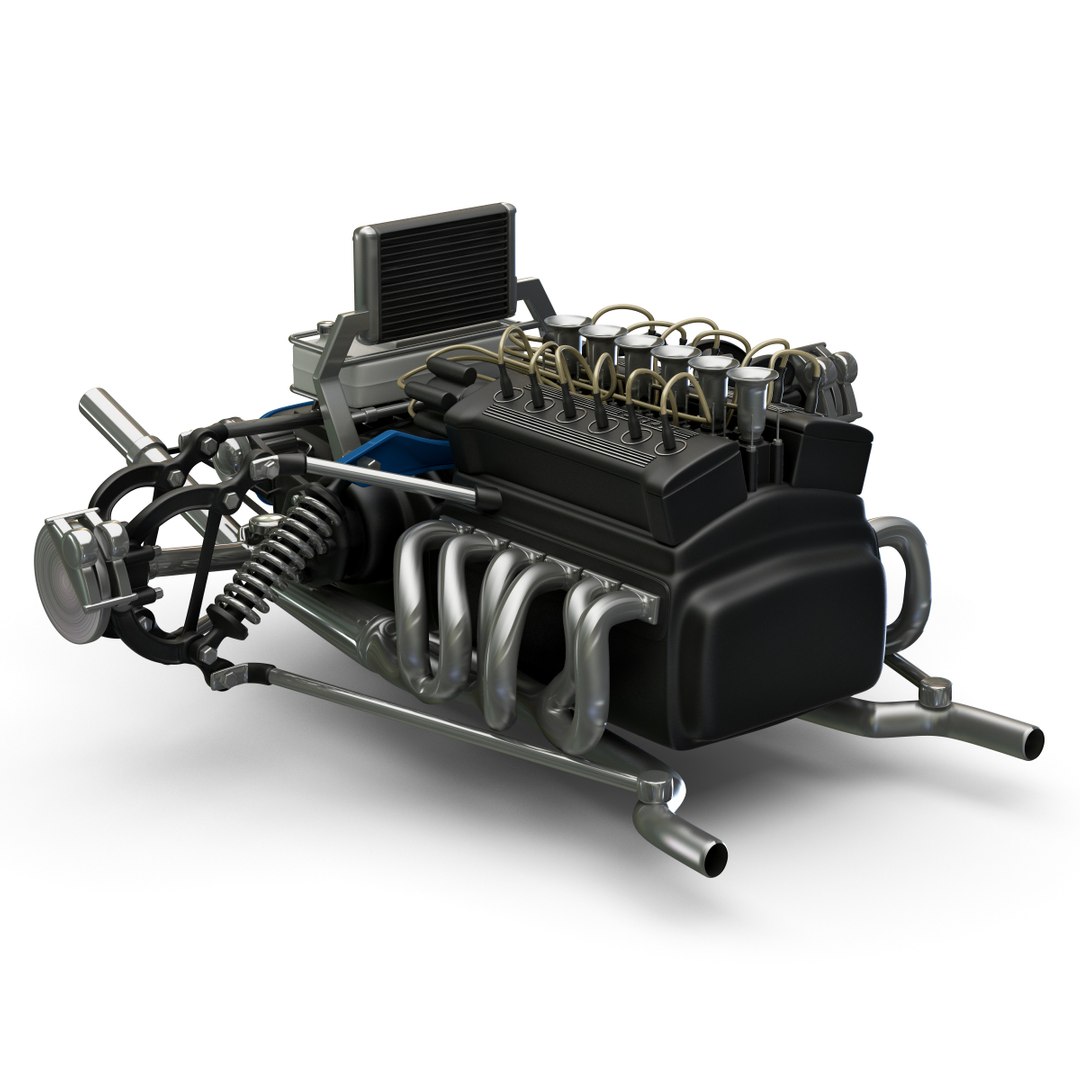3ds Max Racing Car Engine