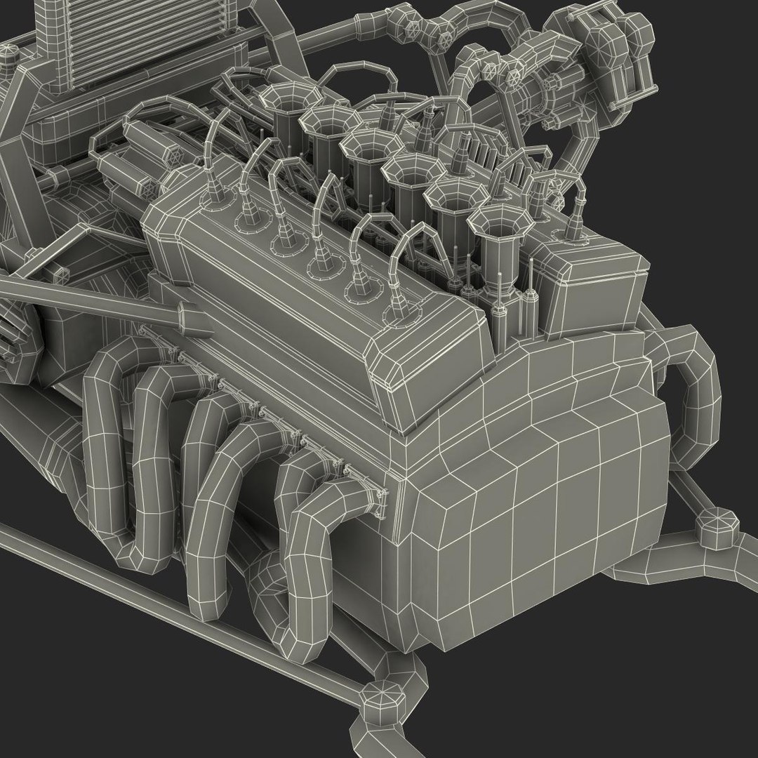 3ds max racing car engine
