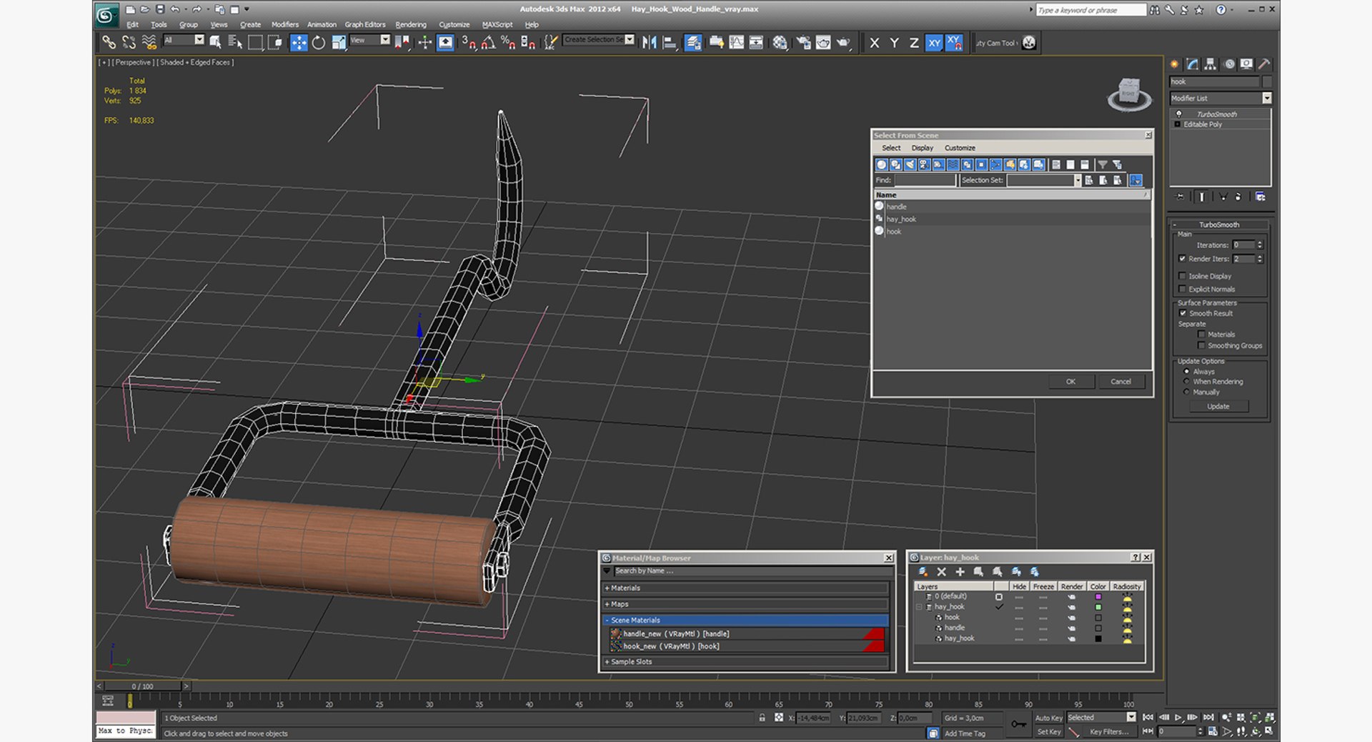 3D Hay Hook Wood Handle - TurboSquid 1269005